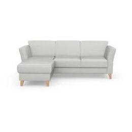 Sit & More Ecksofa SIT & MORE "Visby L-Form" Sofas Gr. B/H/T: 248 cm x 87 cm x 162 cm, Soft clean, Recamiere links, ohne Bettfunktion-ohne Bettkasten, grau (hellgrau) Wahlweise mit Bettfunktion und Bettkasten, frei im Raum stellbar