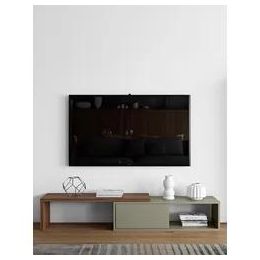 TV-Bank TemaHome "Move" Sideboards Gr. B/H/T: 110 cm x 32 cm x 35 cm, grau (walnussfarben, grau) ausziehbar auf bis zu 203 cm, mit schöner Schiebetür