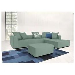 Ecksofa Tom Tailor HOME "HEAVEN CASUAL XL" Sofas Gr. B/H/T: 302cm x 85cm x 221cm, Struktur fein TBO, Recamiere rechts, mit Bettfunktion-mit Bettkasten, grün (mint tbo 53) aus der COLORS COLLECTION, wahlweise mit Bettfunktion & Bettkasten