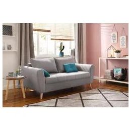 2,5-Sitzer Home Affaire "Fanö2" Sofas Gr. B/H/T: 181cm x 90cm x 92cm, Microfaser PRIMABELLE, grau (hellgrau) mit feiner Steppung im Sitzbereich, skandinavisches Design