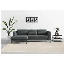 Sit & More Ecksofa SIT & MORE "Lindholm L-Form" Sofas Gr. B/H/T: 262cm x 88cm x 171cm, Luxus-Microfaser ALTARA NUBUCK, Recamiere links, mit Sitztiefenverstellung, grau mit Sitztiefenverstellung und Federkern