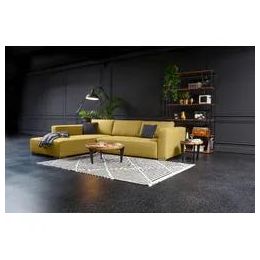 Ecksofa Tom Tailor HOME "HEAVEN STYLE XL" Sofas Gr. B/H/T: 302cm x 85cm x 221cm, Struktur fein TBO, Recamiere links, mit Bettfunktion-mit Bettkasten-Metallfuß, gelb (mustard tbo 5) aus der COLORS COLLECTION, wahlweise mit Bettfunktion & Bettkasten