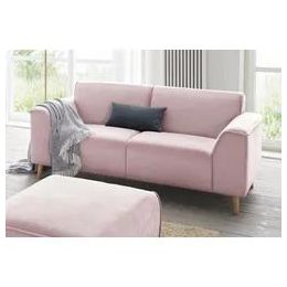 2-Sitzer Andas "Janek" Sofas Gr. B/H/T: 178cm x 81cm x 90cm, Struktur weich, ohne Funktion, rosa (flamingo) mit Federkern und Keder in scandinavischem Design