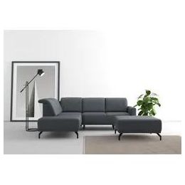 Sit & More Ecksofa SIT & MORE "Bailando L-Form" Sofas Gr. B/H/T: 249cm x 84cm x 205cm, Soft clean, Ottomane links, mit Kopfteilverstellung-mit Vorziehsitz motorisch, grau (dunkelgrau) wahlweise mit Kopfteilverstellung und Vorziehsitz, motorisch