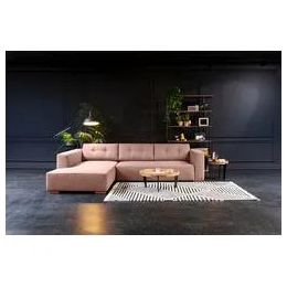 Ecksofa Tom Tailor HOME "HEAVEN CHIC XL" Sofas Gr. B/H/T: 302cm x 85cm x 221cm, Struktur grob TCU, Recamiere links, ohne Bettfunktion-ohne Bettkasten, rosa (light rose tcu 27) aus der COLORS COLLECTION, wahlweise mit Bettfunktion & Bettkasten