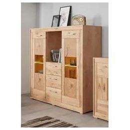 Highboard VOGL MÖBELFABRIK Sideboards braun (eichefarben chalet/wildeiche massiv) Breite 154 cm