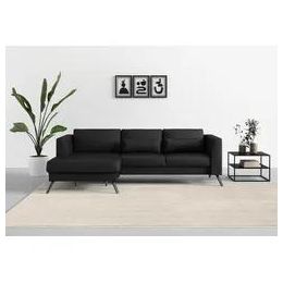 Sit & More Ecksofa SIT & MORE "Lindholm L-Form" Sofas Gr. B/H/T: 262cm x 88cm x 171cm, Soft clean, Recamiere links, mit Sitztiefenverstellung, schwarz mit Sitztiefenverstellung und Federkern