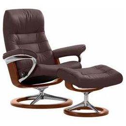 Relaxsessel stressless "Opal", braun, B:82cm H:99cm T:71cm, Leder PALOMA: durchgefärbtes Semianilin-Möbelleder, Leder BATICK: durchgefärbtes und genarbtes Möbelleder, Sessel, mit Signature Base, Größe M, mit Schlaffunktion, ohne Hocker