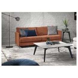 2,5-Sitzer furninova "Harmony Day, sehr bequem und modern durch die schmalen Armteilen" Sofas Gr. H: 78 cm, Velours, orange (peach) im skandinavischen Design