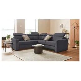 Sit & More Ecksofa SIT & MORE "Bologna L-Form", grau (anthrazit), B:247cm H:84cm T:227cm, Sofas, Kopfteilverstellung, wahlweise mit Bettfunktion und Schubkasten