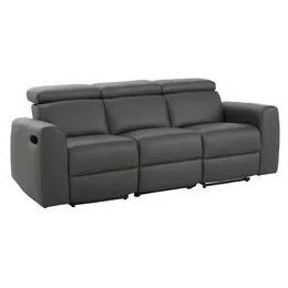 3-Sitzer Home Affaire "Sentrano" Sofas Gr. B/H/T: 209cm x 82cm x 98cm, NaturLEDER-Kunstleder, manuelle Relaxfunktion-ohne USB-Anschluss, grau auch mit elektrischer Funktion USB-Anschluß, in 4 Bezugsvarianten