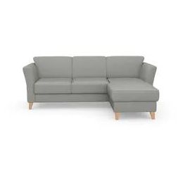 Sit & More Ecksofa SIT & MORE "Visby L-Form" Sofas Gr. B/H/T: 248cm x 87cm x 162cm, Luxus-Microfaser Paris, Recamiere rechts, ohne Bettfunktion-ohne Bettkasten, silberfarben (silber) Wahlweise mit Bettfunktion und Bettkasten, frei im Raum stellbar