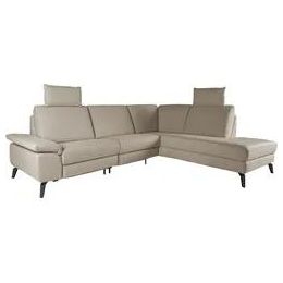 Ecksofa Alina Sofas Gr. B/H/T: 267cm x 118cm x 210cm, Struktur GBA, Ottomane rechts, mit Armlehnenverstellung, beige (beige gba 2) inkl. Kopfstützen, wahlweise mit Relaxfunktion, Breite: 267 cm