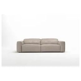 2,5-Sitzer Egoitaliano "Beverly, Designsofa mit erstklassigem Sitzkomfort und tollen Details" Sofas Gr. B/H/T: 242cm x 95cm x 109cm, Luxus-Microfaser Lederoptik, grau (opal grau) Breite 242 cm, verstellbare Kopfteile