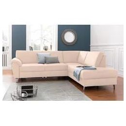 Sit & More Ecksofa SIT & MORE "Texel L-Form" Sofas Gr. B/H/T: 250cm x 87cm x 201cm, Luxus-Microfaser ALTARA NUBUCK, Ottomane rechts, mit Bettfunktion-mit Bettkasten, beige (creme) mit Federkern, wahlweise Bettfunktion und Bettkasten