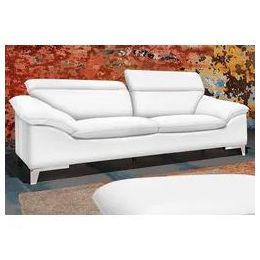 2-Sitzer COTTA "Teresa" Sofas Gr. B/H/T: 222cm x 84cm x 109cm, Luxus-Kunstleder, mit Kopfteilverstellung, weiß (altweiß) Frei im Raum stellbar