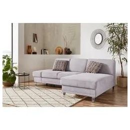 Sit & More Ecksofa SIT & MORE "Clio L-Form" Sofas Gr. B/H/T: 246cm x 89cm x 165cm, Luxus-Microfaser Paris, Recamiere rechts, mit Bettfunktion-mit Bettkasten, silberfarben (silber) wahlweise mit Bettfunktion oder Vorziehsitz und Bettkasten, Federkern