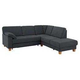 Ecksofa Home Affaire "Belfort L-Form" Sofas Gr. B/H/T: 243cm x 88cm x 91cm, Luxus-Microfaser ALTARA NUBUCK, Ottomane rechts, mit Bettfunktion-ohne Stauraum, grau (anthrazit) mit Federkern, wahlweise Bettfunktion und Stauraum