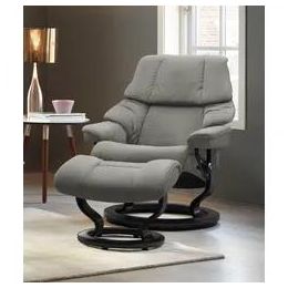 Relaxsessel stressless "Reno" Sessel Gr. ROHLEDER Stoff Q2 FARON, Classic Base Schwarz, Relaxfunktion-Drehfunktion-PlusTMSystem-Gleitsystem, B/H/T: 88cm x 98cm x 78cm, grau (grey q2 faron) mit Classic Base, Größe S, M & L, Gestell Schwarz