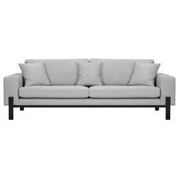 3-Sitzer OTTO products "Ennis" Sofas Gr. B/H/T: 237cm x 86cm x 88cm, Samtoptik recycelt, grau (hellgrau) Verschiedene Bezugsqualitäten: Baumwolle, recyceltes Polyester