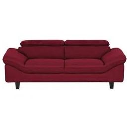 2-Sitzer Home Affaire "Pilot" Sofas Gr. B/T: 202 cm x 108 cm, Struktur, rot (cherry) Zweisitzer mit Kopfteilverstellung