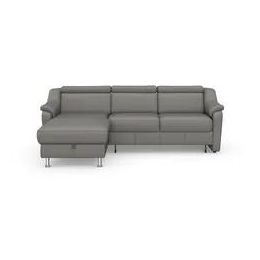 Sit & More Ecksofa SIT & MORE "Freetown L-Form", grau (anthrazit), B:257cm H:84cm T:166cm, Sofas, inklusive Kopfteilverstellung und komfortablem Federkern