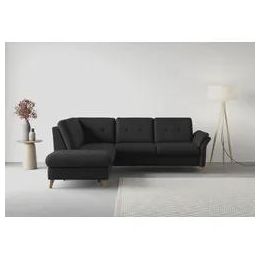 Sit & More Ecksofa SIT & MORE "Göteborg" Sofas Gr. B/H/T: 250cm x 90cm x 226cm, Luxus-Microfaser Florence, Ottomane links, ohne Bettfunktion-ohne Bettkasten, grau (anthrazit) Sitztiefenverstellung und Federkern, wahlweise mit Bettfunktion