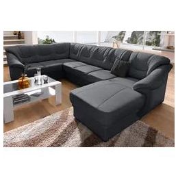 Sit & More Wohnlandschaft SIT & MORE "Savona U-Form" Sofas Gr. B/H/T: 320cm x 90cm x 211cm, NaturLEDER, Recamiere rechts, mit Bettfunktion, schwarz wahlweise mit Bettfunktion, inklusive Federkern, frei im Raum stellbar