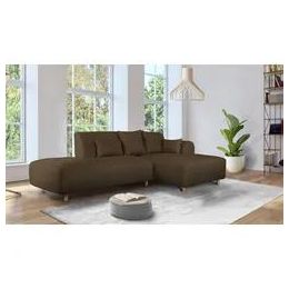 Ecksofa Andas "Svennis L-Form" Sofas Gr. B/H/T: 254cm x 83cm x 165cm, Filzoptik, Recamiere rechts, braun incl. Zierkissen, in 2 Bezugsvarianten