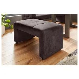 Polsterhocker exxpo - SOFA FASHION Hocker Gr. B/H/T: 100 cm x 49 cm x 54 cm, Microfaser, braun (dark brown) Breite 100 cm