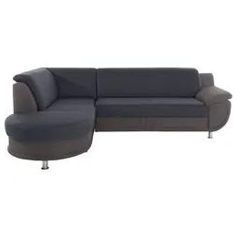 Ecksofa Trendmanufaktur "Rondo 3, L-Form" Sofas Gr. B/H/T: 265cm x 85cm x 190cm, Luxus-Microfaser ALCAZAR-Struktur fein, Ottomane links, ohne Federkern, ohne Bettfunktion, grau (grau, dunkelgrau) mit Ottomane und Federkern, wahlweise Bettfunktion