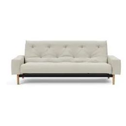 Schlafsofa INNOVATION LIVING TM "MIMER hochwertige Schlaffunktion, aktuelles Design und extra Komfort" Sofas Gr. T: 100 cm, Struktur grob MIXED DANCE, beige (natural 527 mixed dance) Taschenfederkernmatratze, Breite Liegefläche 140 cm