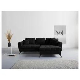 Ecksofa Inosign "Lörby L-Form" Sofas Gr. B/H/T: 246 cm x 90 cm x 170 cm, Struktur weich, Recamiere rechts, Struktur weich, schwarz Belastbarkeit bis 140kg pro Sitzplatz, auch mit Aqua clean-Bezug