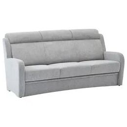 3-Sitzer VILLA BECK "Varese" Sofas Gr. B/H/T: 195cm x 102cm x 83cm, Microfaser-Flock, mit Sitzvorzug und Bettkasten, grau (6 fels) Kopfteilverstellung, wahlweise mit Sitzvorzug, in Sitzhöhe 49 cm