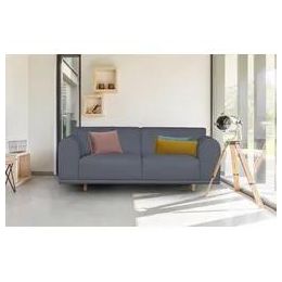 2-Sitzer Andas "Maroon", blau, B:200cm H:82cm T:96cm, Struktur grob ( 100% POLYPROPYLEN, Struktur fein ( 100% Polyester), Struktur (100% Polyester), Sofas, 2-Sitzer-Sofa Polstermöbel, in skandinavischem Design, mit losen Kissen