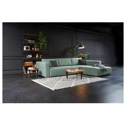 Ecksofa Tom Tailor HOME "HEAVEN STYLE XL" Sofas Gr. B/H/T: 302cm x 85cm x 221cm, Struktur fein TBO, Recamiere rechts, mit Bettfunktion-mit Bettkasten-Metallfuß, grün (mint tbo 53) aus der COLORS COLLECTION, wahlweise mit Bettfunktion & Bettkasten