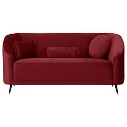 2-Sitzer LEONIQUE "Ashly" Sofas Gr. B/H/T: 154cm x 81cm x 80cm, Samtoptik, rot in 3 Bezugsvarianten, Bouclé, Samtoptik und Struktur weich.