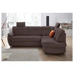 Sit & More Ecksofa SIT&MORE "Sonoma L-Form" Sofas Gr. B/H/T: 246 cm x 91 cm x 176 cm, Luxus-Microfaser ALTARA NUBUCK, Ottomane rechts, mit Bettfunktion-mit Bettkasten, braun wahlweise mit Bettfunktion und Bettkasten