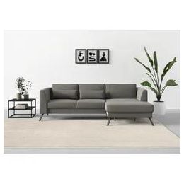 Sit & More Ecksofa SIT & MORE "Lindholm L-Form", grau (hellgrau), B:262cm H:88cm T:171cm, Sofas, mit Sitztiefenverstellung und Federkern