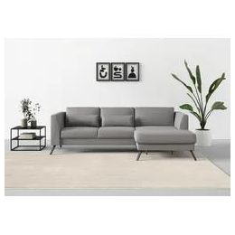 Sit & More Ecksofa SIT & MORE "Lindholm L-Form", grau (anthrazit), B:262cm H:88cm T:171cm, Sofas, mit Sitztiefenverstellung und Federkern