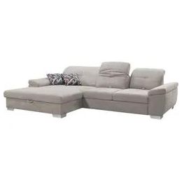 Ecksofa Alina "Tessa" Sofas Gr. B/H/T: 300 cm x 91 cm x 199 cm, Struktur fein XBO, Recamiere links, mit Sitztiefenverstellung-ohne Bettfunktion-ohne Bettkasten, grau (hellgrau xbo 29) inkl. Sitztiefenverstellung, wahlweise mit Bettfunktion und Bettkasten