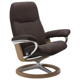 Relaxsessel stressless "Consul", braun (chocolate paloma), B:78cm H:97cm T:70cm, Leder BATICK: BATICK ist ein leicht korrigiertes, durchgefärbtes und genarbtes Möbelleder, bei dem die meisten Unebenheiten und Spuren in der Regel entfernt wurden., Leder PALOMA: PALOMA ist ein durchgefärbtes Semianilin-Möbelleder mit natürlicher Narbung., ROHLEDER Stoff Q2 FARON: Ein fester zuverlässiger Bouclu00e9 