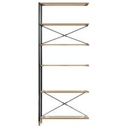 Möbilia Standregal HOME AFFAIRE, beige (natur), B:82,5cm H:210cm T:30cm, MDF, Metall, Regale, inklusive Wandhalterung