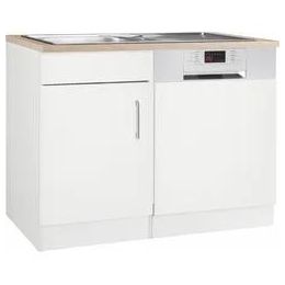 Spülenschrank KOCHSTATION "KS-Utah", weiß (weiß matt), B:110cm H:85cm T:60cm, Schränke, Breite 110 cm, mit Tür/Sockel für Geschirrspüler