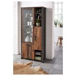 Highboard FORTE Sideboards grau (old wood vintage/beton-optik) Höhe 205 cm