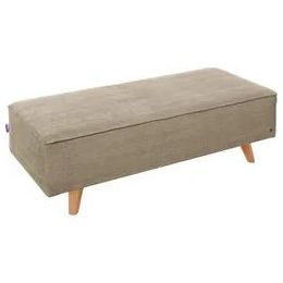 Hocker Tom Tailor HOME "NORDIC CHIC" Gr. B/H/T: 137cm x 42cm x 61cm, Vintage Webstoff TUS, beige (ecru tus 1) Polsterhocker mit Kedernaht, Breite 137 cm, Füße Buche natur