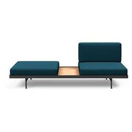 Relaxliege INNOVATION LIVING TM "Puri Designcouch, innovativ und elegant, Solitärmöbel, Daybed" Sofas Gr. Struktur ARGUS, EICHE TISCH, blau (navy 580, argus) Daybed mit integrierter Holzablage, hoher Sitz- und Liegekomfort