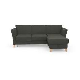 Sit & More Ecksofa SIT & MORE "Visby L-Form" Sofas Gr. B/H/T: 248cm x 87cm x 162cm, Struktur fein, Recamiere rechts, mit Bettfunktion-mit Bettkasten, grau (anthrazit) Wahlweise mit Bettfunktion und Bettkasten, frei im Raum stellbar