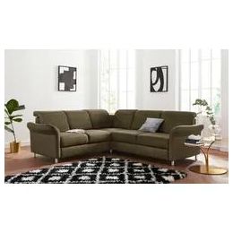 Sit & More Ecksofa SIT & MORE "Darwin L-Form" Sofas Gr. B/H/T: 249cm x 83cm x 229cm, Flachgewebe, langer Schenkel rechts, ohne Kopfteilverstellung-ohne Bettfunktion-ohne Schubladenstauraum, grün (olive) inklusive Federkern, wahlweise mit Kopfteilverstellung, Bettfunktion