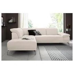 Ecksofa Places of Style "Caluna L-Form" Sofas Gr. B/H/T: 262cm x 97cm x 233cm, Struktur flausch, langer Schenkel rechts, beige (creme) mit Sitztiefen- und Kopfteilverstellung (5fach)